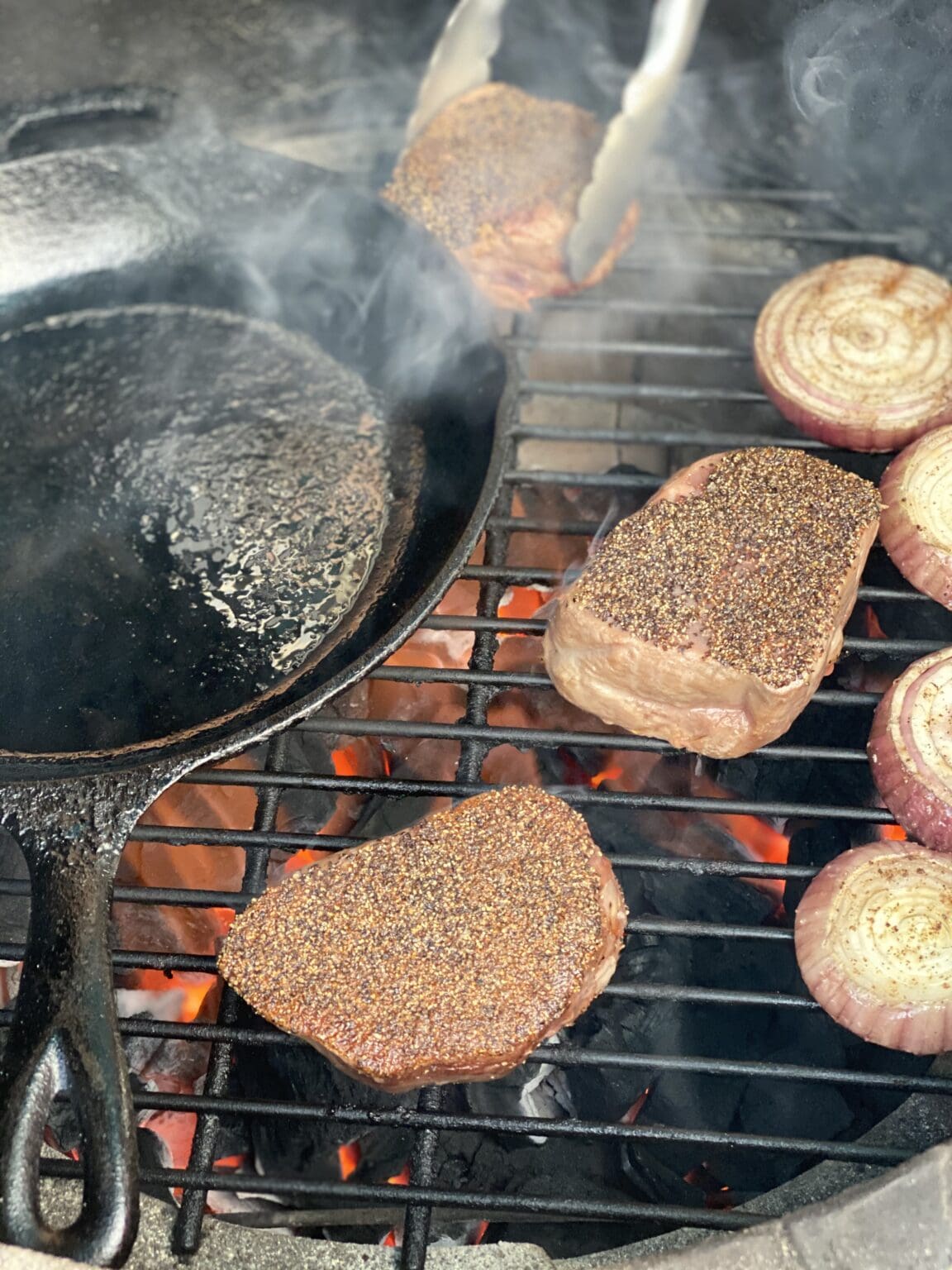 The Perfect Medium-Rare Steak & Sauteéd Mushrooms